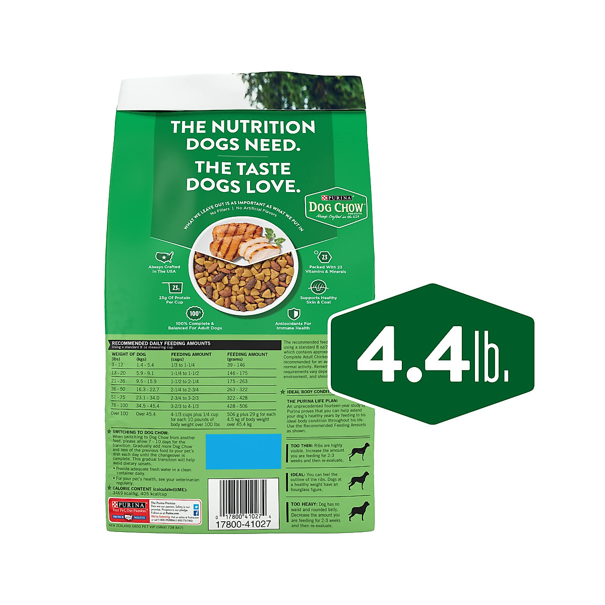 Purina Dog Chow Complete Adult Dry Dog Food Kibble With Chicken Flavor - (4) 4.4 lb. Bags