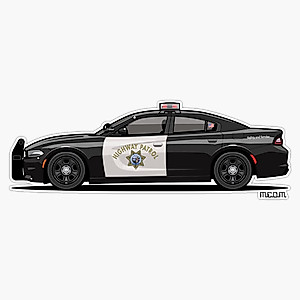 California Highway Patrol D0Dge Ch4R6Er Police Car Sticker Bumper Sticker Vinyl Decal 5"