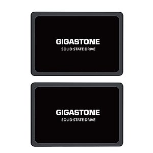 Gigastone SATA SSD 1TB (2-Pack) 2.5 inch SSD 520MB/s Upgrade Laptop PC Memory and Storage PS4 HDD Replacement 2.5" Internal Solid State Hard Drives SATA III SLC Cache 3D NAND Increase Performance