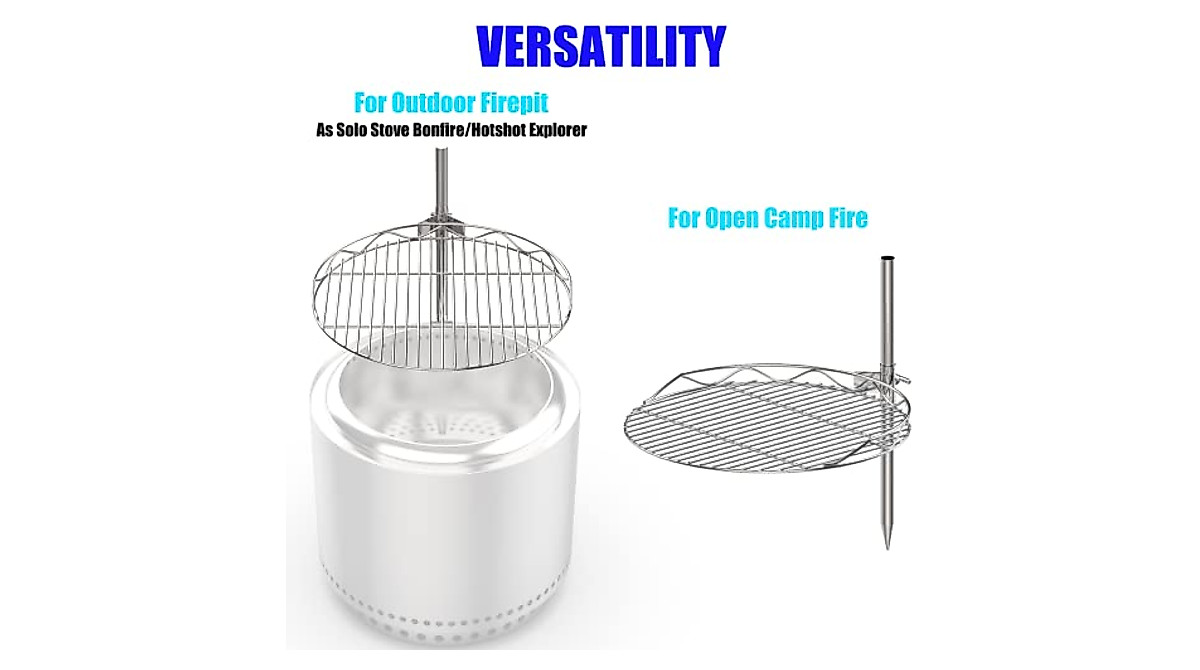 BBQSTAR Swivel Grill for 19.5" Firepits - Cook Anywhere!