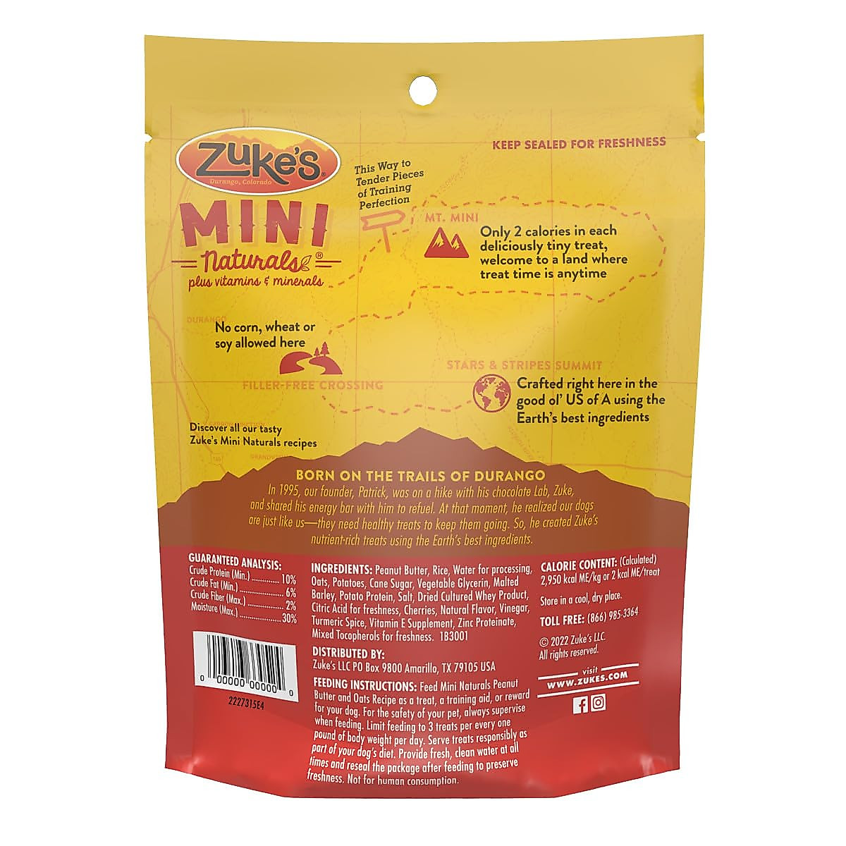 Zuke’s Mini Naturals Soft Chewy Dog Treats For Training Pouch, Natural Treat Bites With Peanut Butter And Oats - 16 oz. Bag