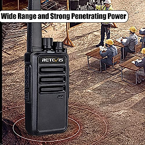 Retevis RT68 Walkie Talkie for Adults, Portable Two-Way Radios Long Range, Handsfree, 2 Way Radios Rechargeable with USB Charging Base and Adpter, for School Restaurant Retail Business(10 Pack)
