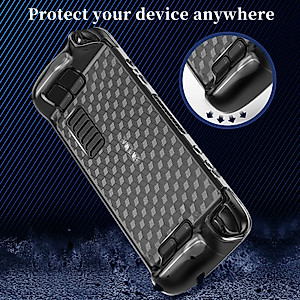 Protective Case for Steam Deck, Mooroer Steam Deck Clear Case, TPU Soft Steam Deck Cover Case with Full Protection, Steam Deck Accessories Stylish