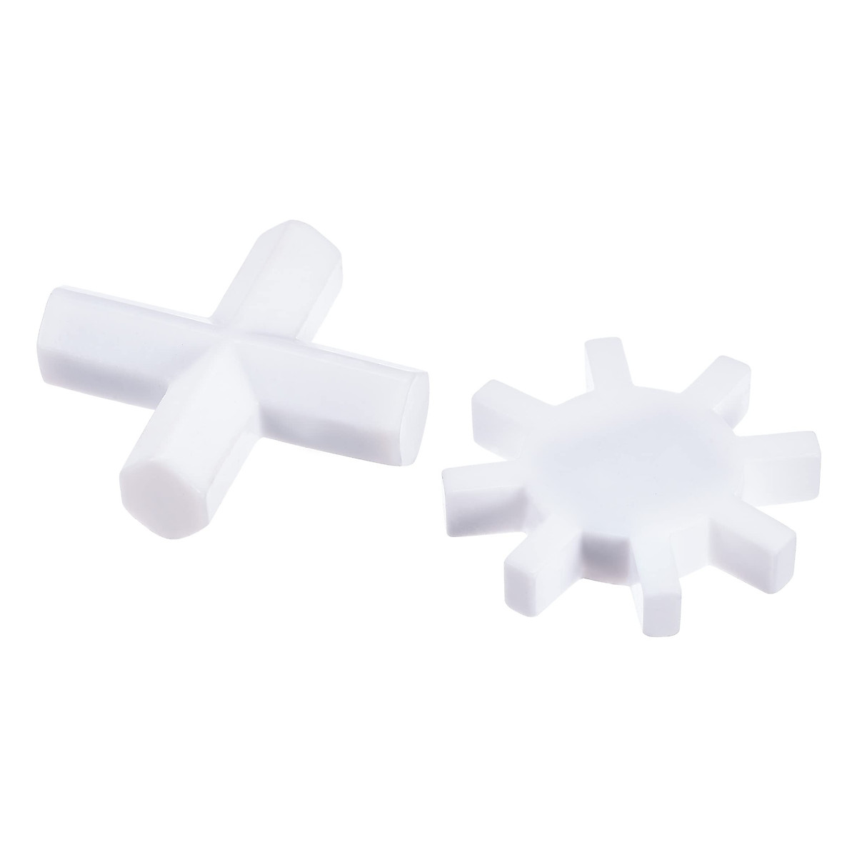 MECCANIXITY Magnetic Stirrer Mixer Stir Bar Rod Cross/Gear Shape Coating Magnet White for Laboratory 2in1 Set