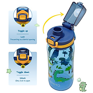 Opard 17oz Kids Water Bottle with Leak Proof Flip-Top Lid, Reusable BPA-Free Tritan for School and Travel