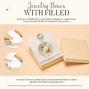 MESHA Jewelry Gift Boxes 3.5x3.5x1'' 40 Pack Small Brown Jewelry Boxes Packaging for Valentine's Day Earring Boxes for Jewelry Gifts