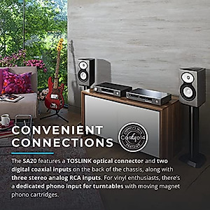 Arcam SA20 Class G Integrated Amplifier - Impeccable Sound & Efficiency - 90W of Power Per Channel - Easily Connects to Surround Sound System