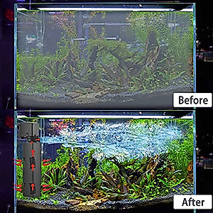 TARARIUM Aquarium Filter for 40-150 Gal. Tank Crystal 300GPH Biochemical Filtration Powerful Pump Submersible Internal Fish Tank Filters Large Tank Pond Clear Wavemaker Air Supply 4 in 1
