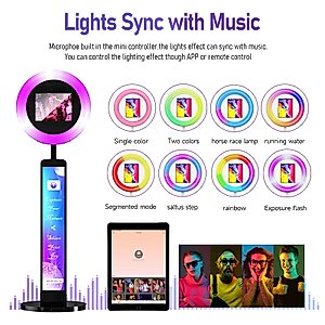 HARZHI Portable Photo Booth Compatible with Any Ipad, for Ipad Photo Booth Shell Stand Stand Software APP Control Ring Light, Music Sync, Flight Case