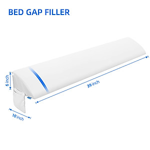 banflower Bed Wedge Pillow for Headboard Bed Gap Filler (0-6'') Between Mattress and Headboard or Wall (White Twin 39''x10''x6''),Twin/Twin XL