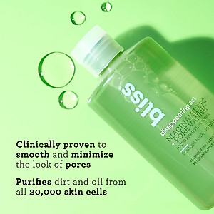 Bliss Disappearing Act Niacinamide Toner - 10 Fl Oz - Pore Vanish Complex - Purifies and Minimizes Pores - Alcohol-Free Face Toner - Clean - Vegan & Cruelty Free