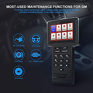 ThinkScan OBD2 Scanner Diagnostic Scan Tool Compatible for GM, Car Code Reader SAS ETS EPB Oil Light Reset Service for GM Vehicles After 1996 (for Buick/Chevrolet/Cadillac/GMC), Lifetime Free Update