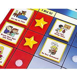 Kenson Kids "I Can Do It My Daily Checklist Incentive Chart- (35 Tasks 5 Blank Tasks) Visual Daily Magnetic Responsibility and Chore Star Chart for Ages 3-10- Daily Planner for Kids 11x 15.5 inch