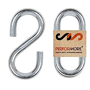 Performore 3 Inch S-Shaped Nickel Hooks Hangers Heavy-Duty Stainless Steel Nickel Hanger Storage Rack for Closet, Work Shop, Bathroom, Garden, House Kitchen (2 Pack)