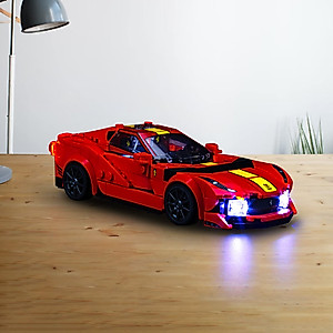 VONADO LED Light Kit Compatible with Lego Speed Champions Ferrari 812 Competizione 76914, DIY Lighting Set Compatible with Lego Ferrari 76914 Race Vehicle (NO Model)