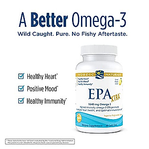 Nordic Naturals EPA Xtra, Lemon - 60 Soft Gels - 1640 mg Omega-3 - High-Intensity EPA Formula for Positive Mood, Heart Health & Healthy Immunity - Non-GMO - 30 Servings