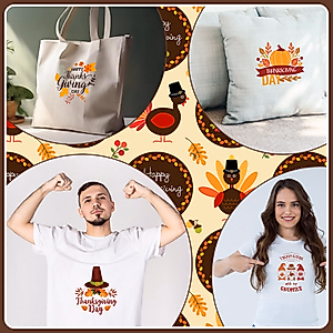 Colarr 60 Pcs Fall Iron on Transfer Shirts Halloween Thanksgiving Heat Transfer Vinyl Patches Stickers Christmas Iron on Decals Iron on Appliques for Clothing Hat Backpack DIY Craft Supply