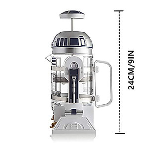 NBCDY Hand Coffee Machine, Creative Robot R2D2 Coffee Maker, Mini Stainless Steel Filter Coffee Maker, Home Insulation Pot Pressure Pot