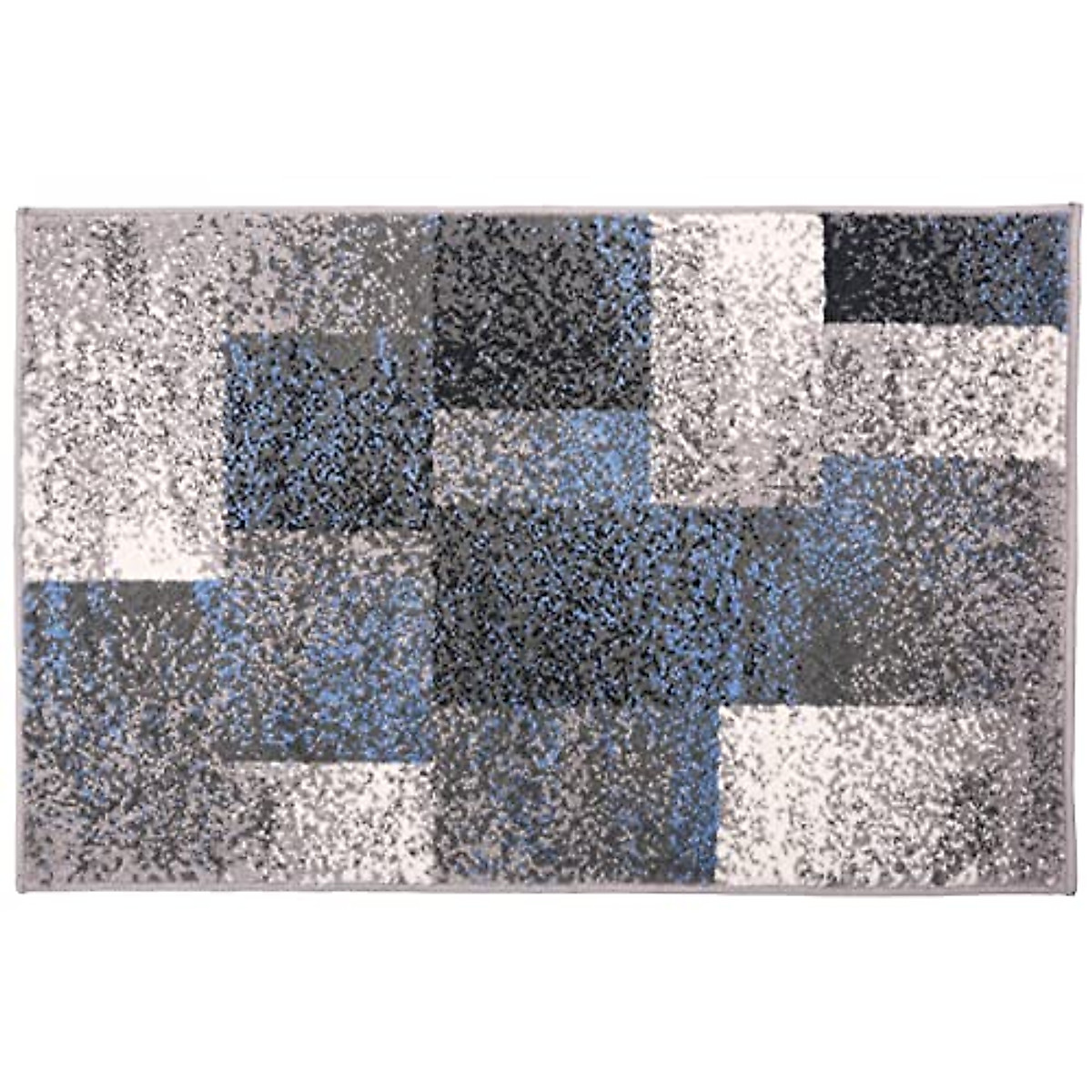 Rugshop Modern Distressed Boxes Area Rug 2' x 3' Blue