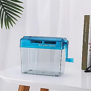 Portable Hand Shredder A6 Paper Shredder AJDOLL Manual Paper Shredder Mini Paper Cutting Machine with 1.5L Basket Office School Home Desktop Stationery for Paper Bills Receipts