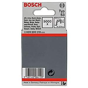 Bosch Fine Wire Staple Type 53 (Textiles, Carton, 114mm x 0.74mm x 8mm, Accessories for Joining)