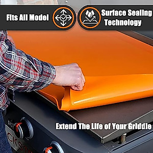 Sharllen Silicone Griddle Mat for Blackstone 17"Griddle, Heavy Duty Food Grade Silicone Mat Cover Protect Your Griddle from Rodents, Insect, leaves and Rust - All Season BBQ Grill Protective Cover