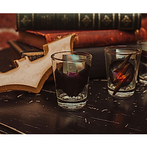 Toynk DC Comics Justice League Movie Logos 1.5-Ounce Mini Shot Glasses | Set of 4