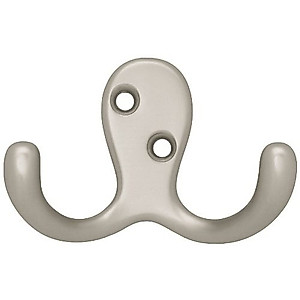 LIBERTY B46114Q-SN-C5 Double Prong Robe Hook, Satin Nickel, Matte Nickel