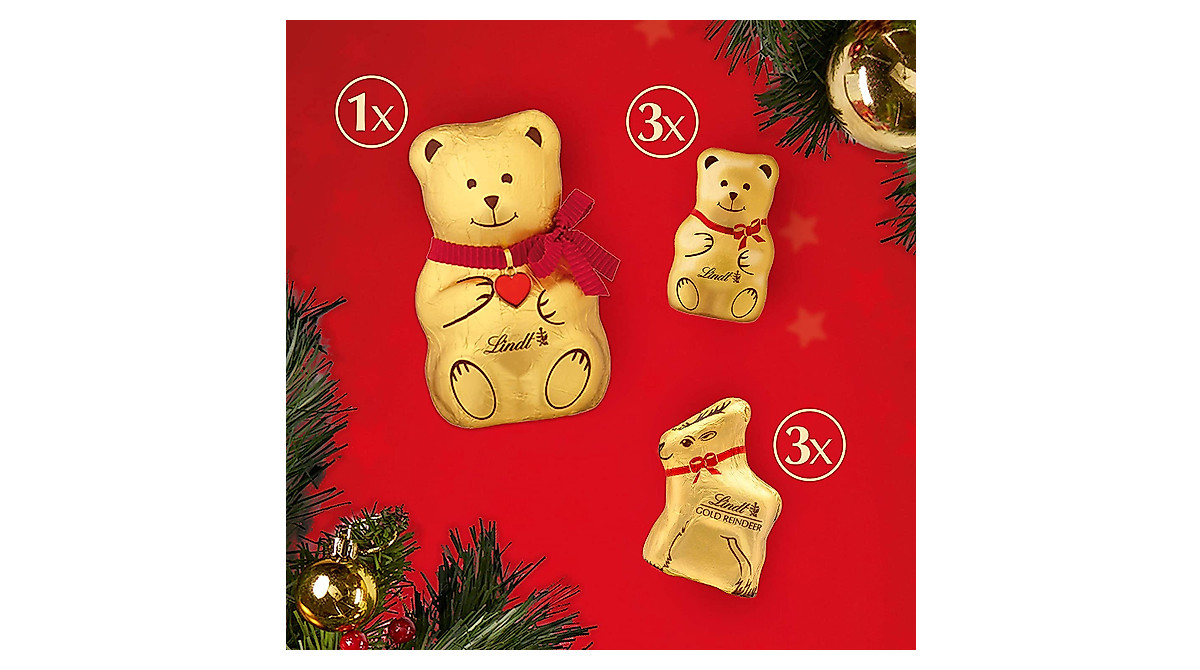 Lindt Bear & Friends Advent Calendar – 24 Swiss Chocolates for Christmas