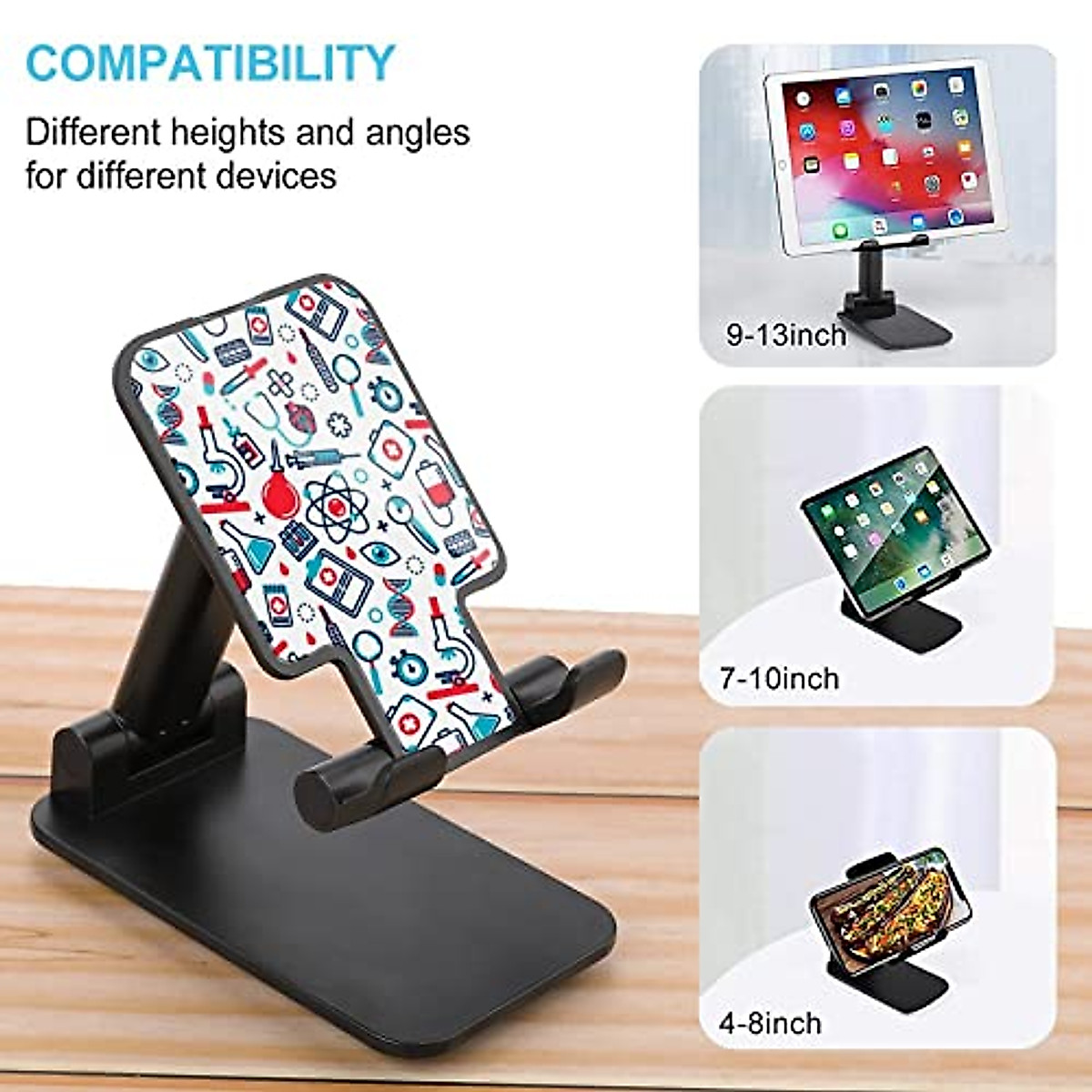 Nurse Medical Cell Phone Stand Foldable Tablet Holder Adjustable Cradle Desktop Accessories for Desk