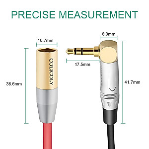 COLICOLY 3.5mm (1/8 inch) Mini Jack Stereo to 3 Pin Mini XLR Mic Instrument Cable - 3ft