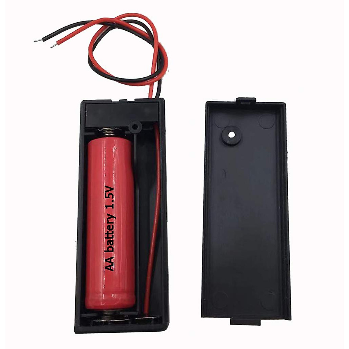 LampVPath (Pack of 5 Single AA Battery Holder with Switch and Cover, 1 AA Battery Holder with Cover and Switch, AA Battery Holder with Leads Wires