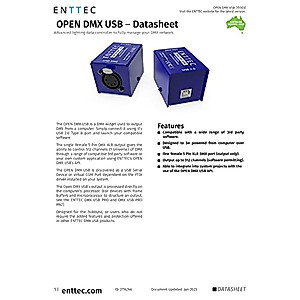 Enttec Open DMX USB 70303 Lighting Interface - Open Source/Hardware Only - Entry Level Model