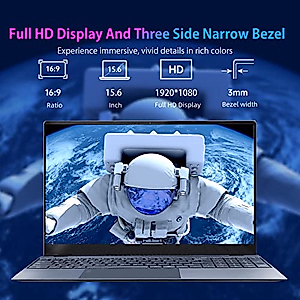 Windows 11 Laptop, 15.6 Inch Intel N5095 2.9 GHz Quad Core 16GB RAM 256G SSD, FHD 1920*1080 IPS Display, Thin & Light Notebook, Backlit keyboard, Finger print, USB3.0, mHDMI, All-Metal Body, Office