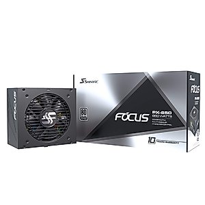 Seasonic FOCUS PX-850 | 850W | 80+ Platinum | Full-Modular | ATX Form Factor | Low Noise | Premium Japanese Capacitor | 10 Year Warranty | Nvidia RTX 30/40 Super & AMD GPU Compatible (Ref. SSR-850PX)