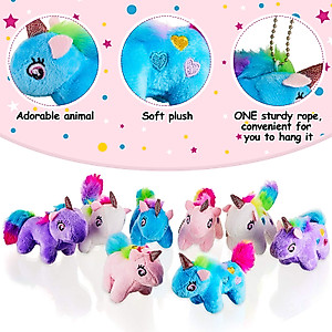 8 Pieces Mini Plush Unicorn Toys Animal Stuffed DIY Keychain Accessories Cotton Unicorn Decorations for Birthday Baby Shower Xmas Wedding Party Favors(Heart Style)