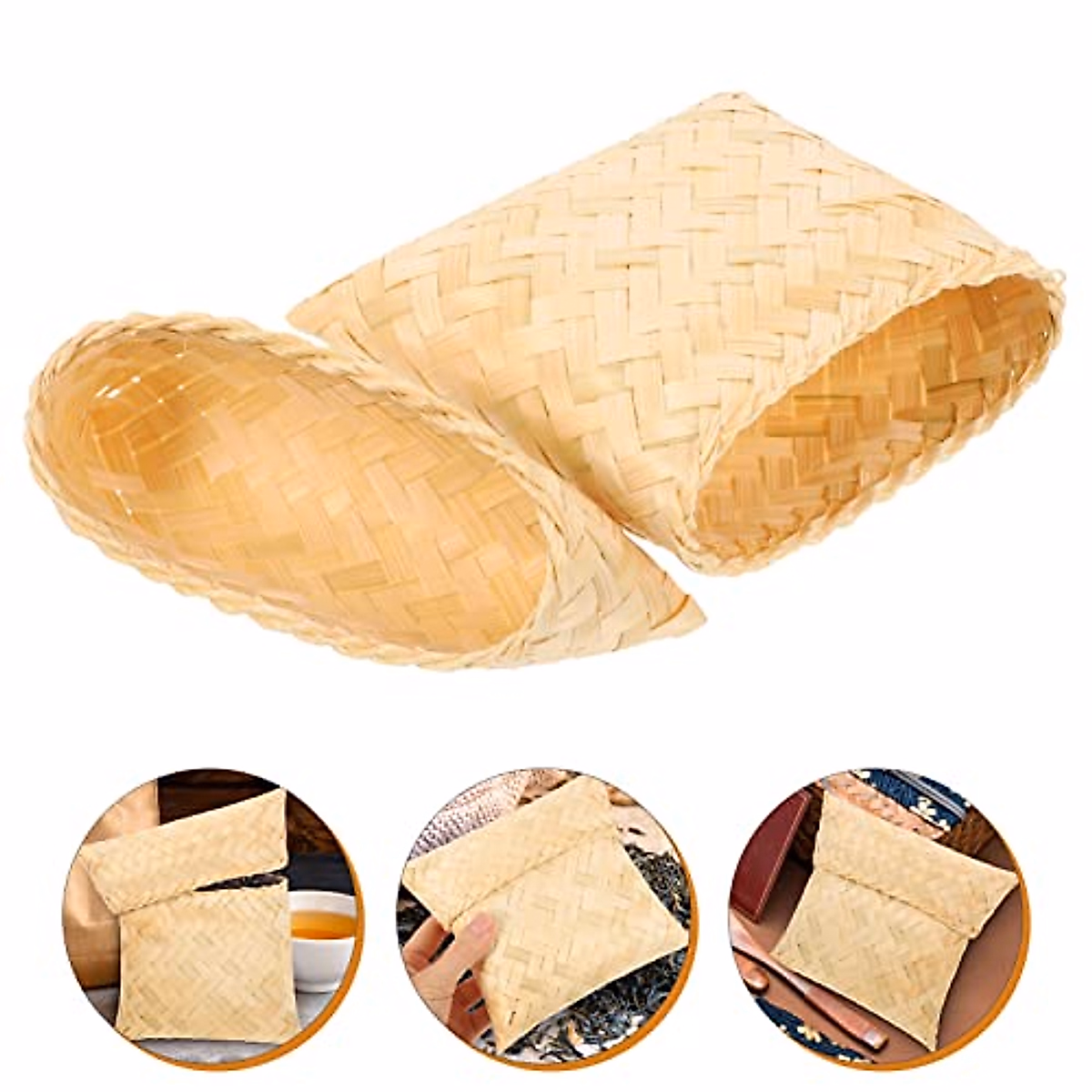 Bamboo Sticky Rice Basket Woven Baskets Tray Decor Bamboo Woven Basket Candy Basket Bamboo Tea Snack Container Handmade Woven Basket Wedding Decor Woven Storage Basket