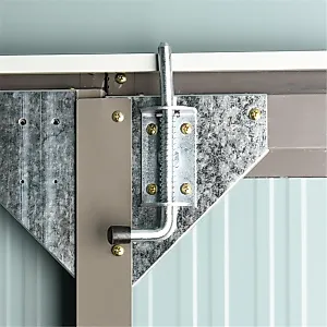 48 ft² Garden Shed with Galvanized Steel Frame, Double Doors, and Window, Spacious Storage Solution for Tools, Outdoor Equipment, Weather-Resistant & Lockable