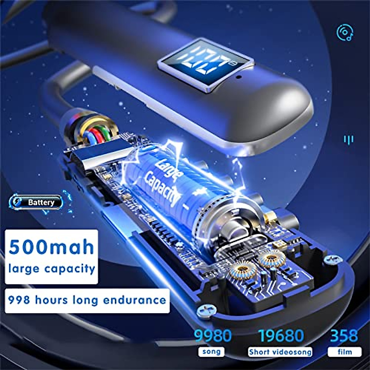 CARRYKING G27 Bluetooth Earbuds Wireless Behind The Neck Headphones, Halter Neck Wireless Bluetooth/TF Card Headphones for Morning Running Sport Earbud