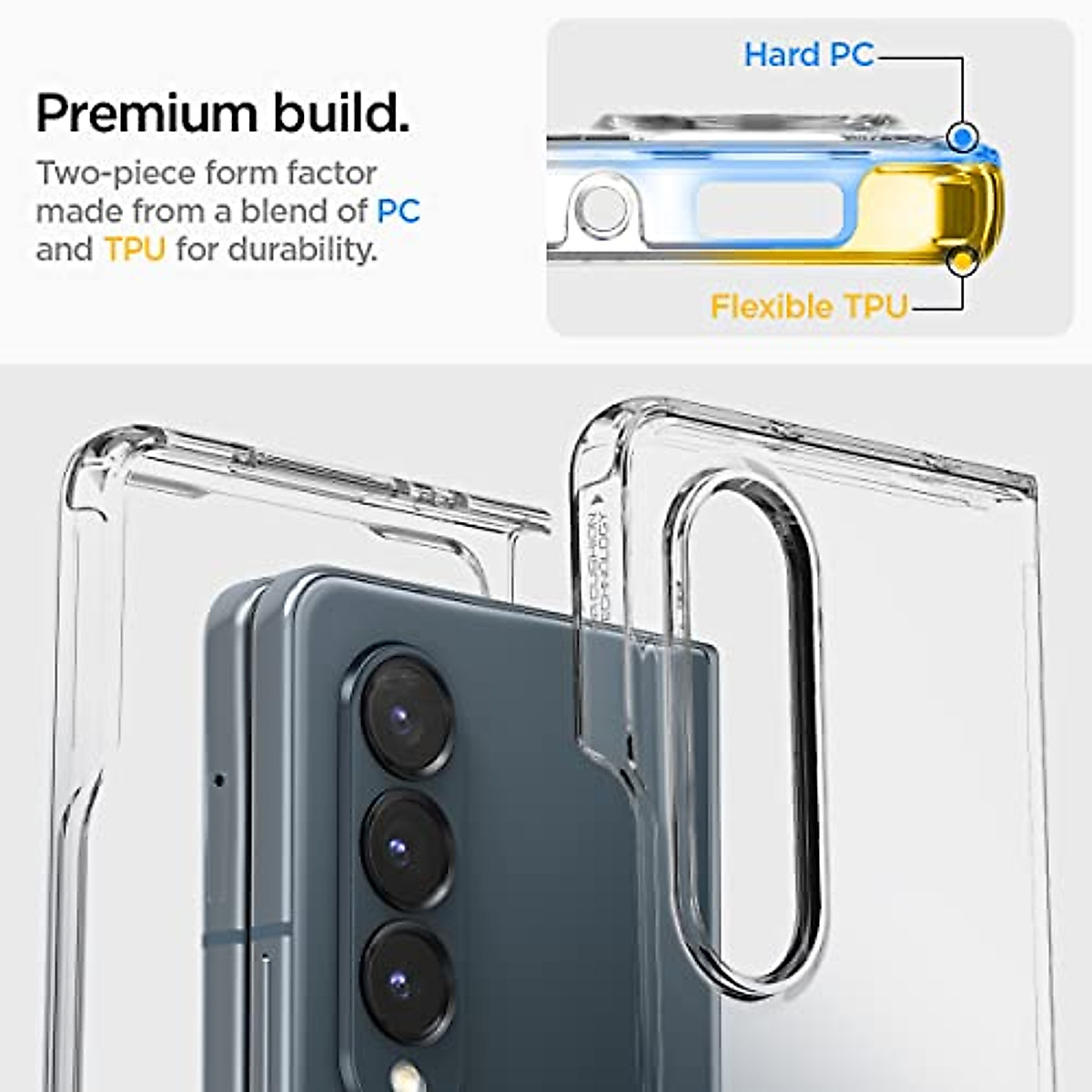 Spigen Ultra Hybrid Designed for Galaxy Z Fold 4 Case (2022) - Crystal Clear