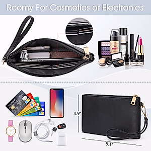 Laptop Bag for Women 15.6 Inch Laptop Tote Bags PU Leather Lightweight Womens Computer Bag Office Shoulder Bag Handbag Large Capacity Work Briefcase Bag 2PCs Black Crocodile Pattern