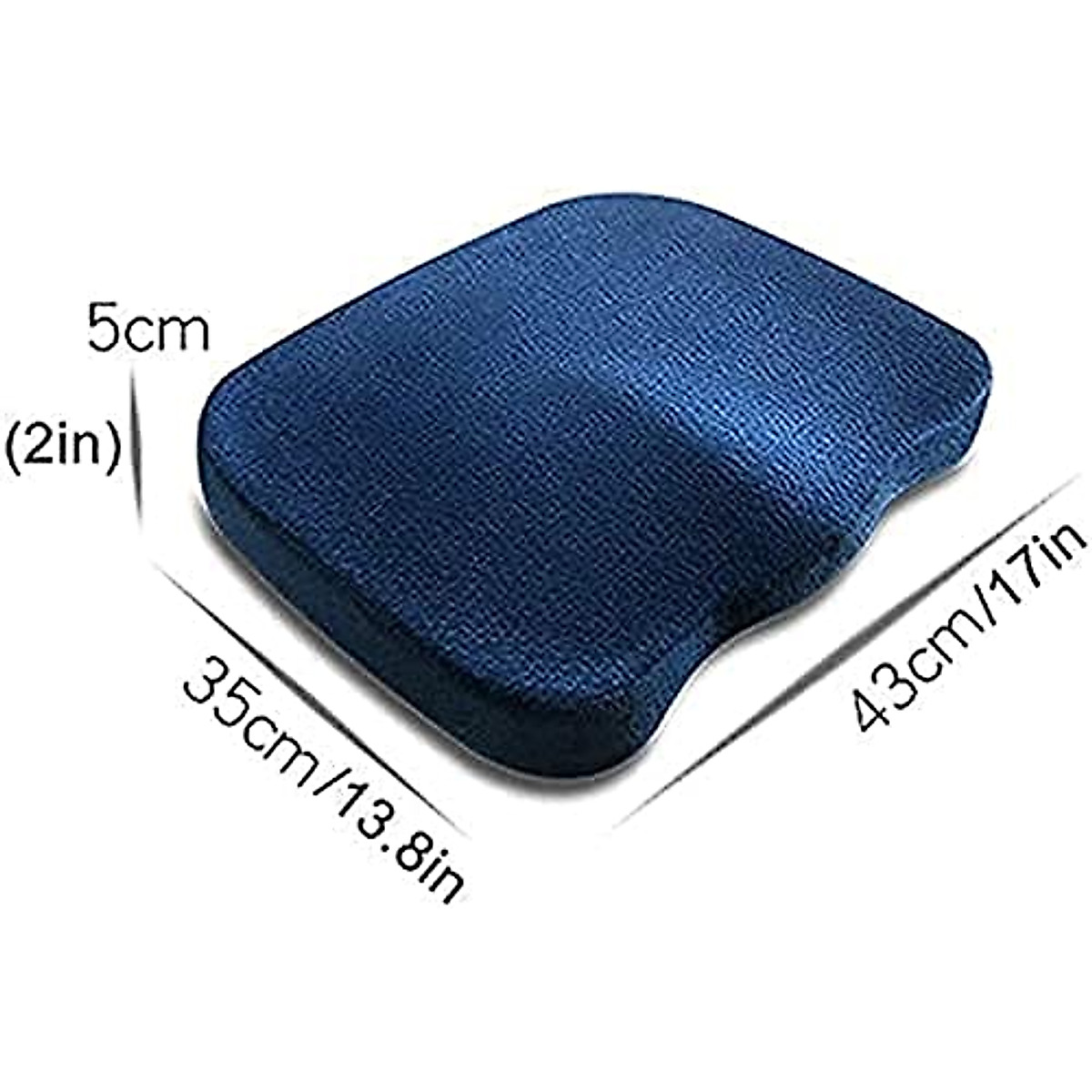 SMSOM Seat Cushion for Office Chair, Chair Cushion for Back Pain, Memory Foam Seat Cushion for Back Pain with Ergonomic Design, Tailbone Pain Relief Cushion (Blue)