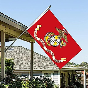 Marine Corps USMC Flag Double Sided 3x5 Outdoor United States Marines Corps Flags Heavy Duty 3 Ply Thick Nylon Material with 2 Metal Grommets