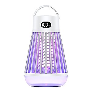 Zappify Zapper 2.0 White Portable Bug Zapper, Indoor & Outdoor, Cordless Rechargeable Mosquito Zapper, Hanging Hook, 1500V High Voltage, Trap for Fly, Insect, Mosquito & Bugs
