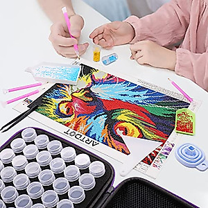 ARTDOT Diamond Painting Storage Containers, 60 Slots Diamond Painting Accessories Shockproof Jars for Jewelry Beads Rings Charms Glitter Rhinestones