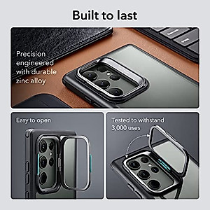 ESR for Samsung Galaxy S23 Ultra Case, S23 Ultra Phone Case with Frame, Built-in Camera Ring Stand, Exceeds Military-Grade Protection, Case for Samsung S23 Ultra, Shock Armor Kickstand, Clear Black