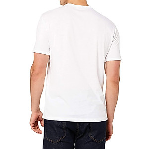 A|X ARMANI EXCHANGE mens Tonal and Contrast Logo Core Crew Neck T Shirt, Quilted Logo White, Medium US