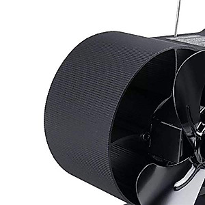 YJYGR Heat Powered Stove Fan Quiet Fireplace Eco Fan Heating Distribution No Electricity Or Battery 8 Blades Connectors