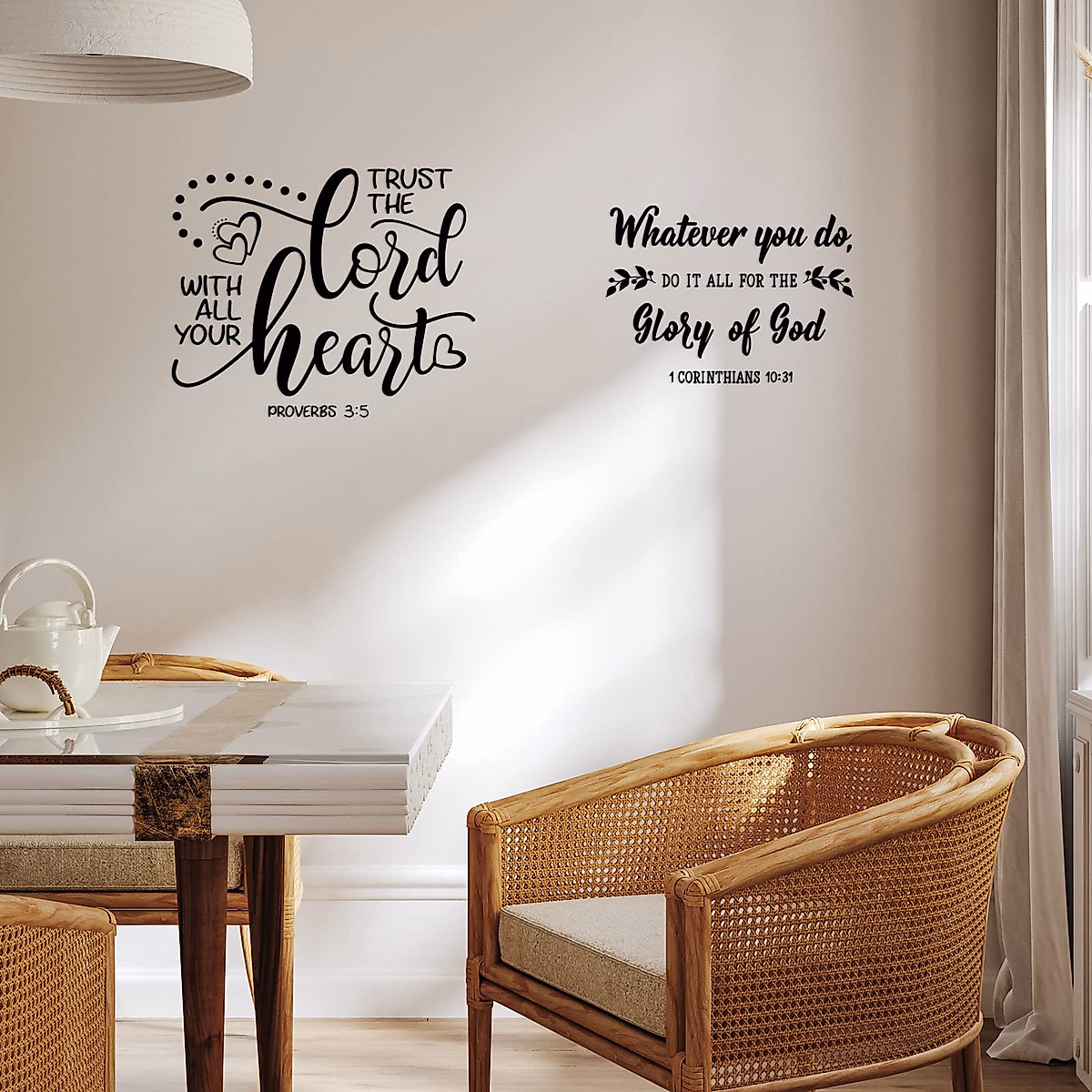 Sabary 12 Pcs Bible Verse Wall Decals Religious Scripture Wall Art Inspirational Quotes Wall Stickers Christian Peel and Stick Motivational Wall Decor for Bedroom Living Room(Stylish Style)