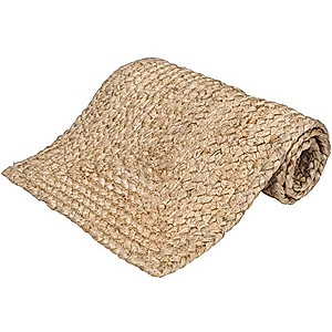 GLAMBURG Farmhouse Jute Burlap Table Runner 36 Inches Long, 13x36 Natural Jute Braided Table Runner, Organic Eco-Friendly Rustic Vintage Dining Table Runner